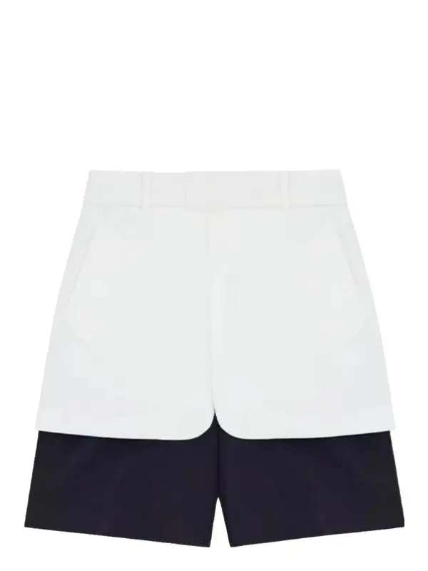 We11Done Paneled High-rise Shorts With Buckle Detail - White