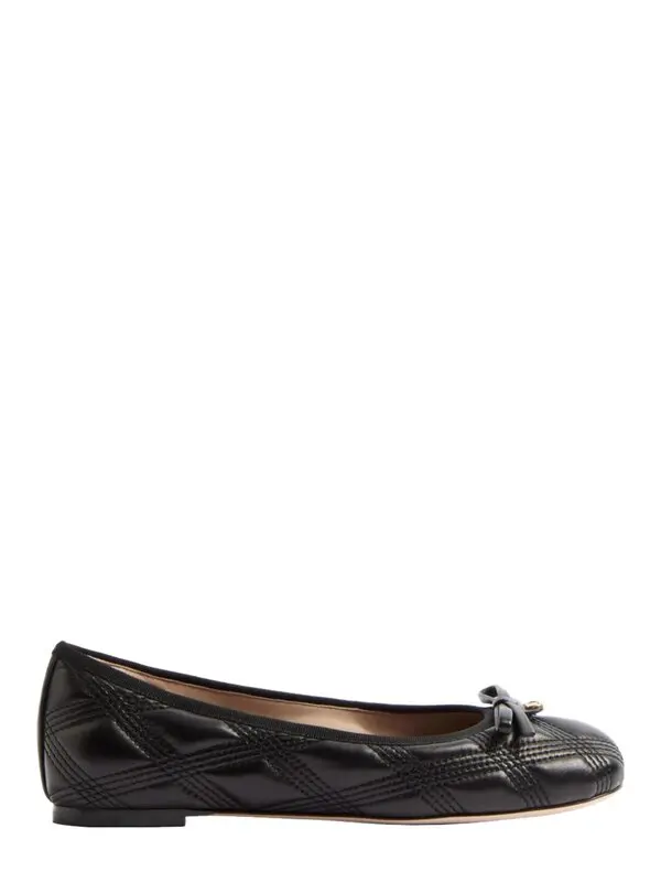 Valentino Garavani Vlogo Bow Detailed Ballerina Flats - Black