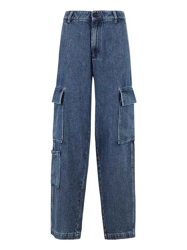 Erika Cavallini Belt-strap Cargo Jeans - Blue