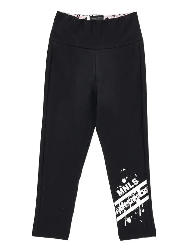 Monnalisa Logo-print Stretch Legging - Black