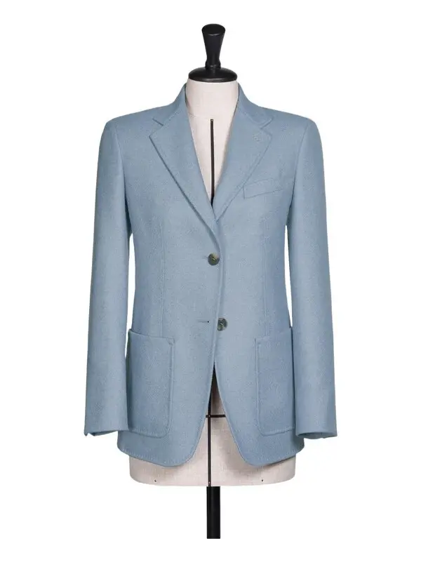Max Mara Single-breasted Blazer With Classic Lapel And Patch Pockets - Blue