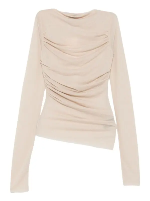 Soeur Gaia Draped Long Sleeve Top - No