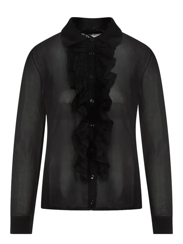 TOM FORD Ruffled Knit Shirt - Black