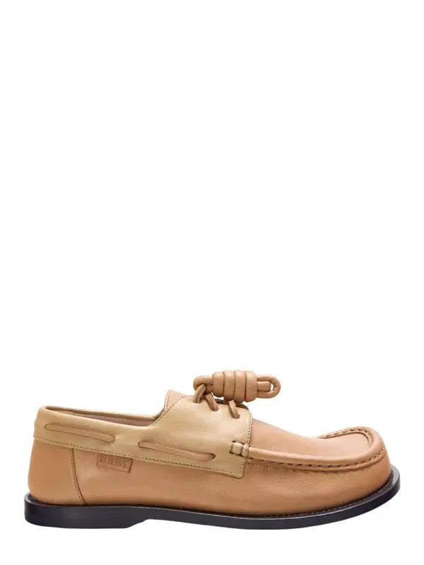 Loewe Campo Boat Shoes - Cinnamon/sand