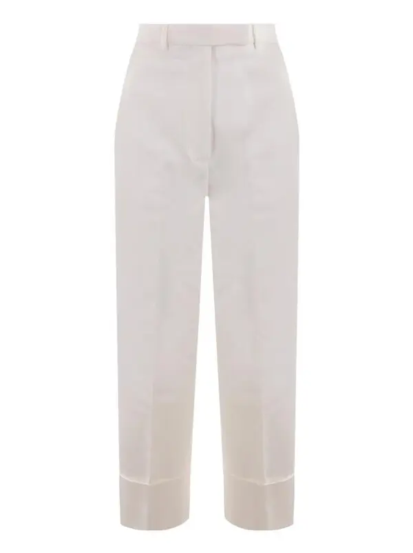 Thom Browne Rwb Stripe Wide-leg Trousers - White