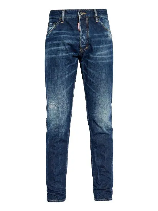 Dsquared2 Whiskering Effect Distressed Jeans - Blue