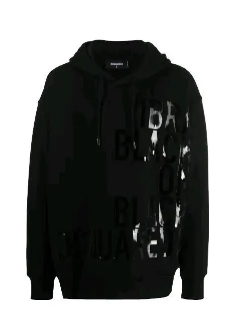 Dsquared2 Long-sleeved Hooded Hoodie With Drawstring Details - Black