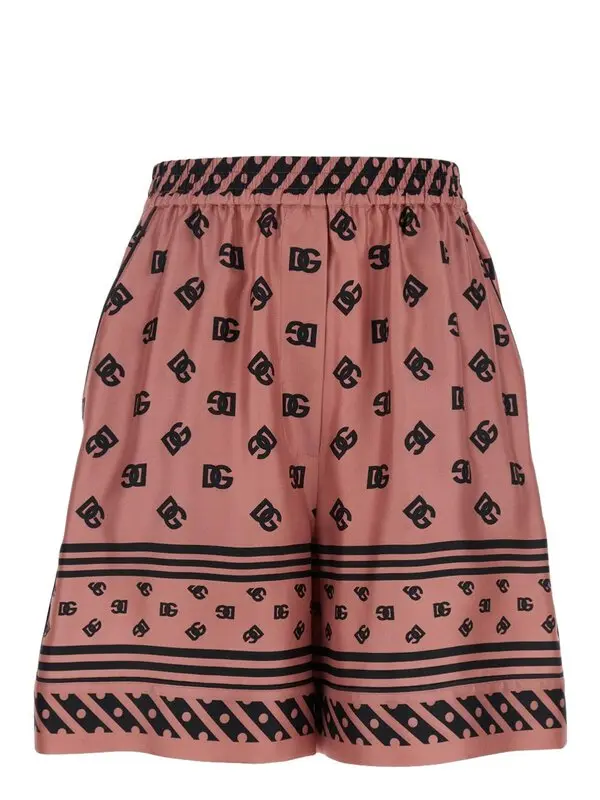 Dolce & Gabbana Dg Logo Print Shorts - Pink