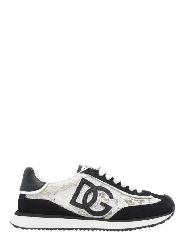 Dolce & Gabbana Lace & Logo Sneakers - White