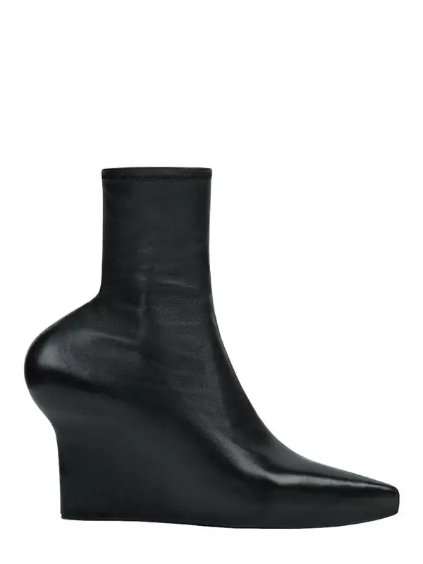 Givenchy Nappa Leather Wedge Ankle Boots - Black