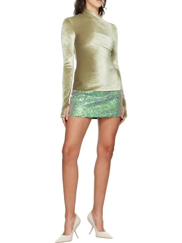Helmut Lang Velvet Asymmetric Top With Thumbholes - Multicolor