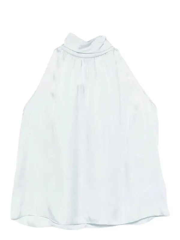 ANINE BING Sleeveless Halterneck High Collar Blouse - White
