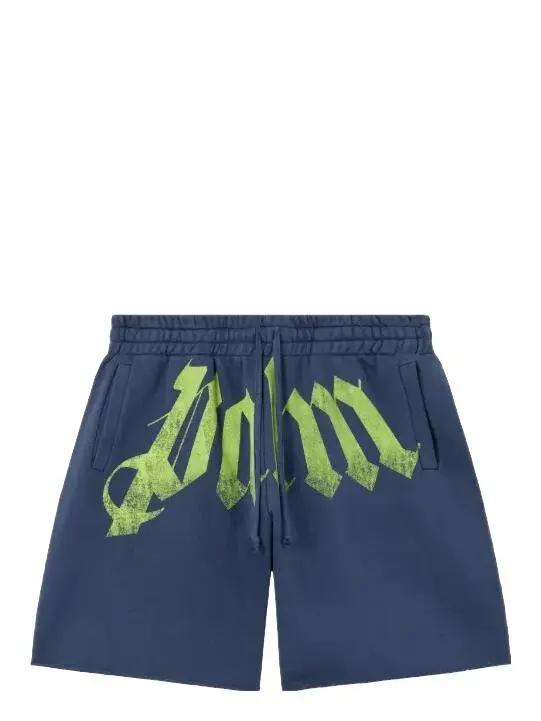 Palm Angels Logo Elasticated Shorts - Blue