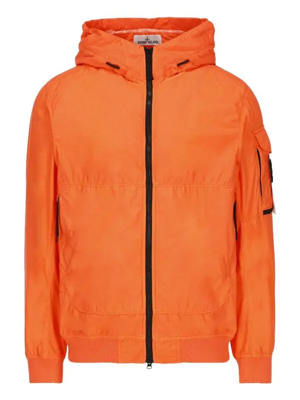 Stone Island Zip-up Hooded Jacket - Orange