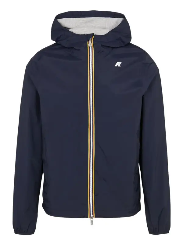 K-WAY Hooded Zip-up Windbreaker Jacket - Blue