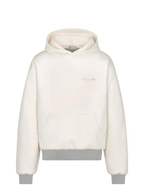Dior Long-sleeved Hoodie With Logo Detail - White