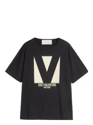 Valentino Garavani Chez "m" Printed T-shirt - Black