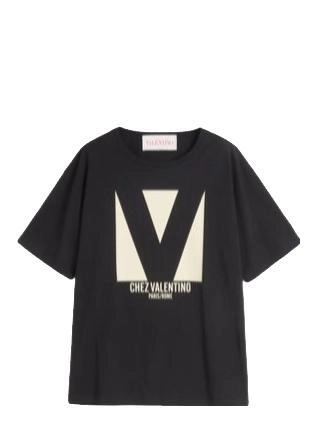 Valentino Garavani Chez "m" Printed T-shirt - Black