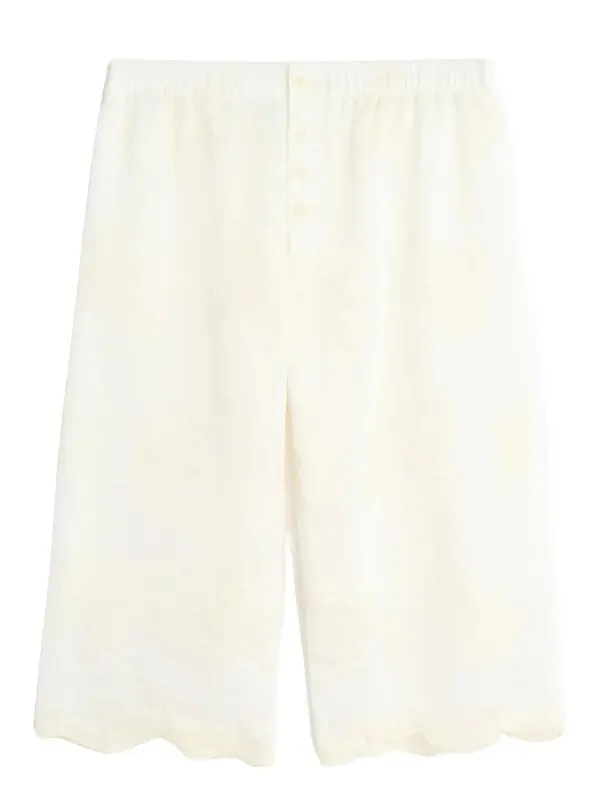 Our Legacy Embroidered Scalloped Shorts - Ivory