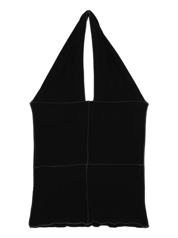 BASERANGE Sleeveless Halter Top Solid - Black