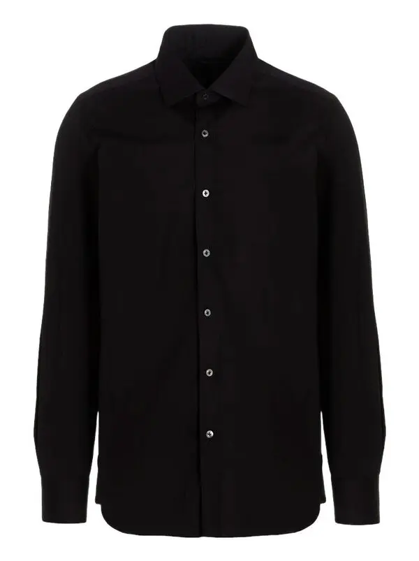 BARBA NAPOLI Lapel Long-sleeved Shirt - Black