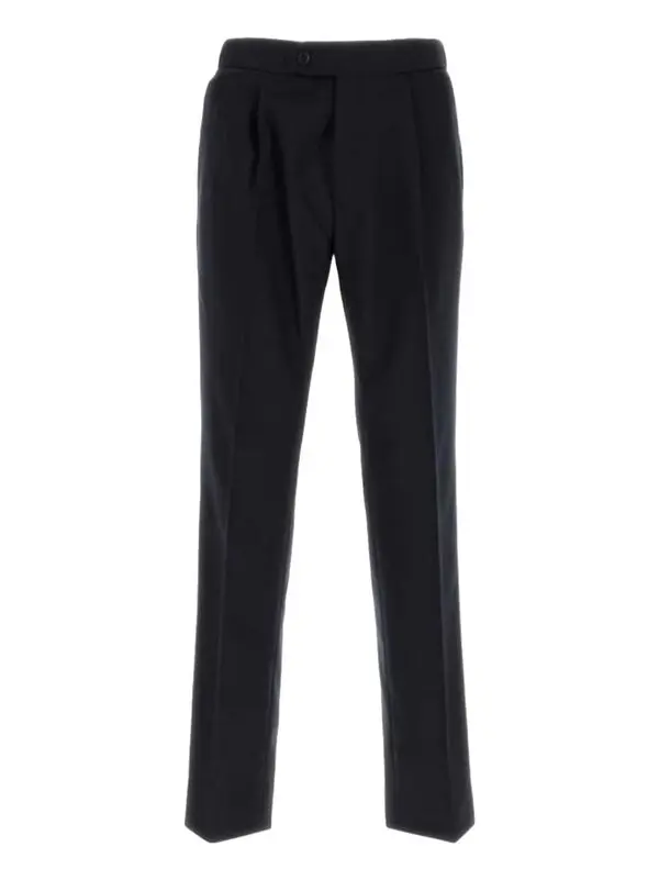 Brioni Pure Wool Pleated Trousers - Black