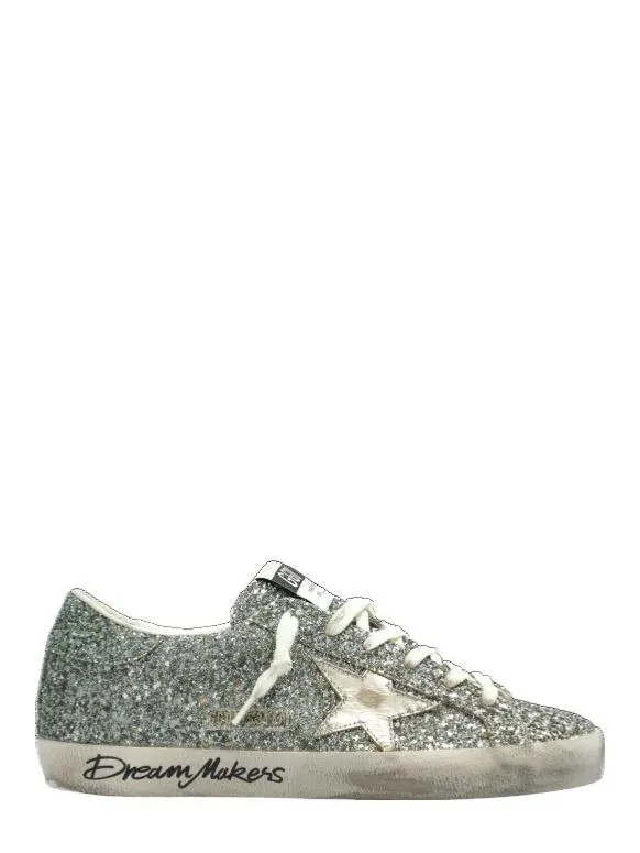 GOLDEN GOOSE Glittered Super Star Sneakers - Gray