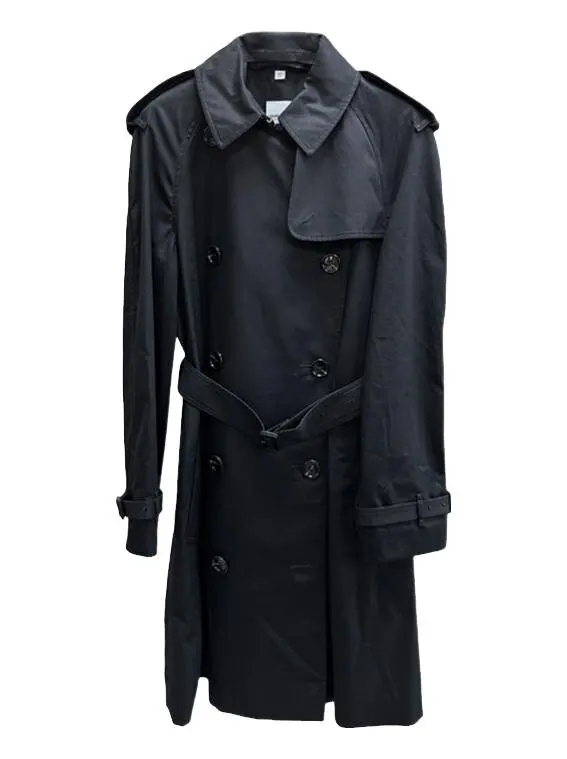 Burberry Mid-length Cotton Trench Coat - Black