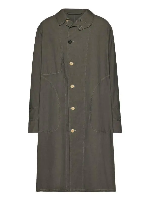 MAISON MARGIELA Four Stitches Straight Hem Coat - Grey Melange