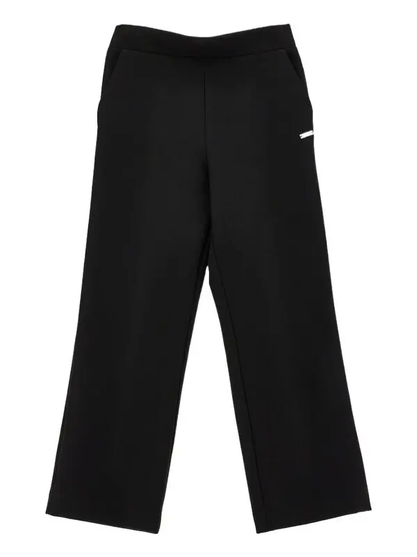 Monnalisa Straight-leg Trousers With Logo Detail - Black