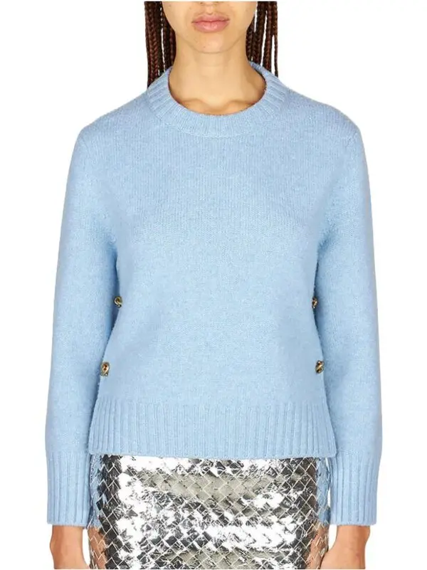 Bottega Veneta Knot Button Regular Fit Jumper - Blue