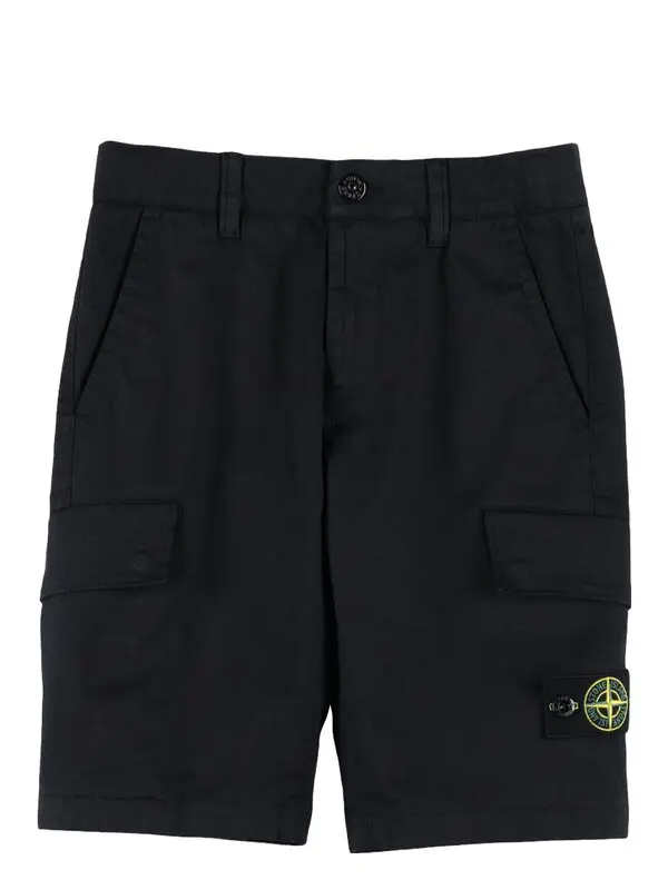 Stone Island Logo Detail Shorts - Blue