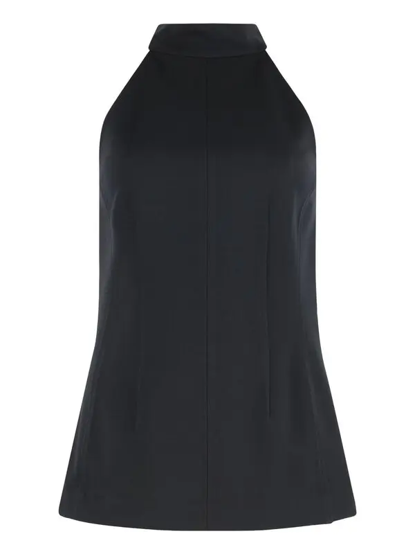 Veronica Beard Johanne Halterneck Sleeveless Top - Black