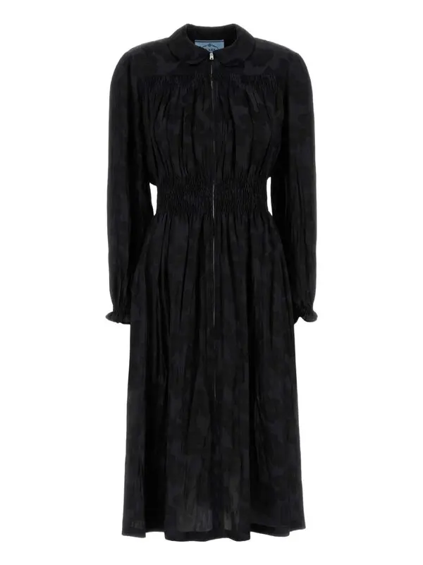 Prada Long Sleeve Zip Dress - Smoky Grey