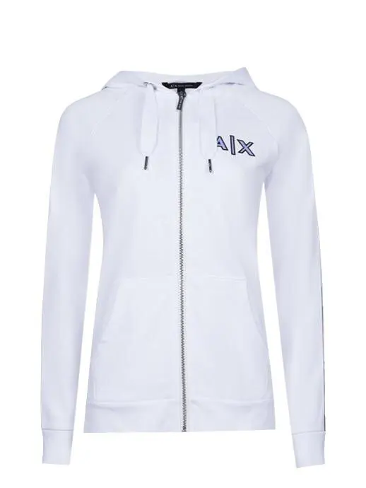 Armani Exchange Logo Drawstring Hoodie - White