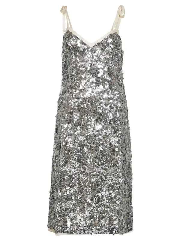 Prada Sequined Slip Dress - Silver