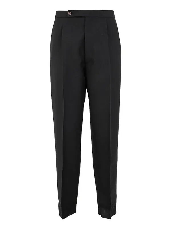 MAISON MARGIELA Mid-rise Tailored Trousers With Zippered Edges - Black