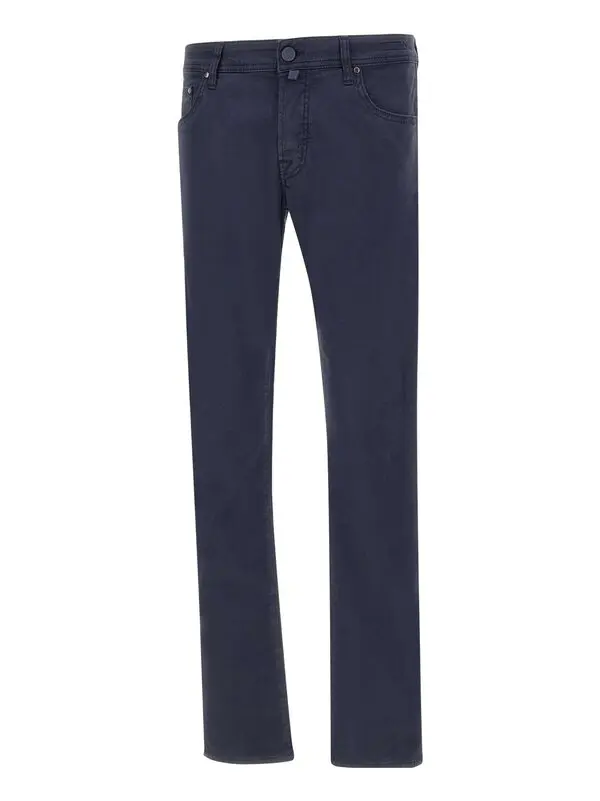 Jacob Cohen Logo-patch Straight-leg Trousers - Black