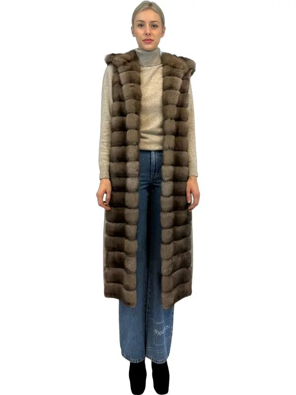 LISKA Hooded Fur Cape - Multicolor