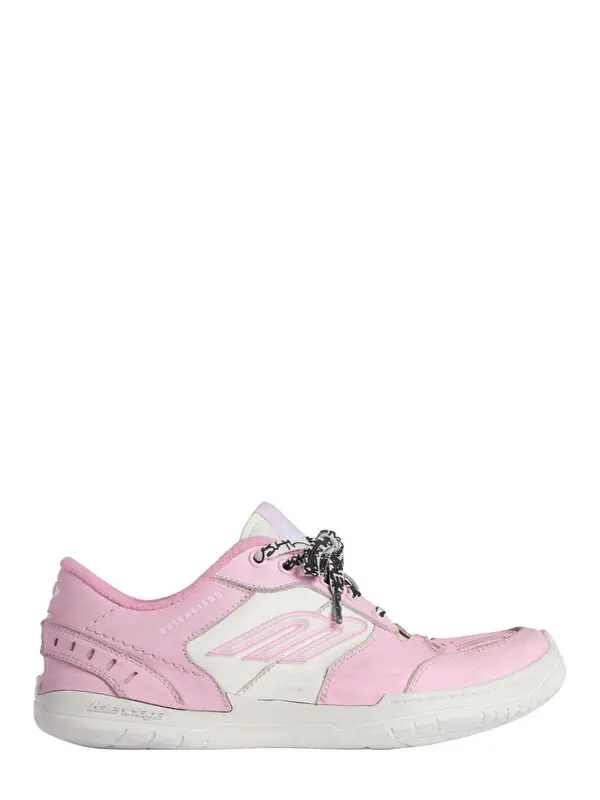 Balenciaga Low Top Distressed Sneakers - Pink/white
