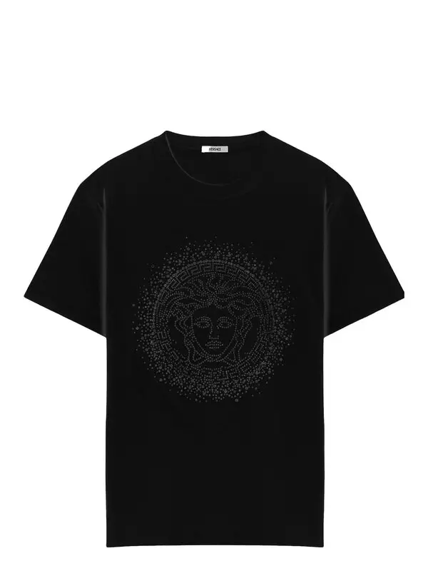 Versace Embellished Crewneck T-shirt - Black