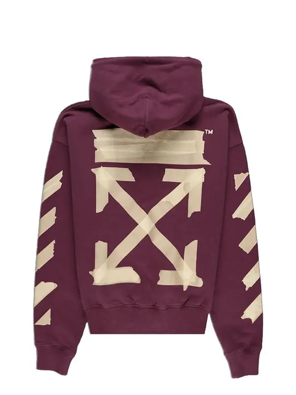 Off-White Tape Arrows Print Hoodie - Red