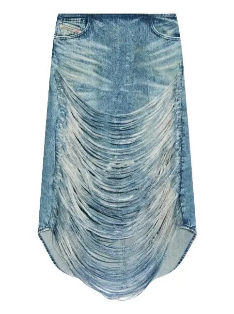 DIESEL® Frayed Denim Skirt - Blue