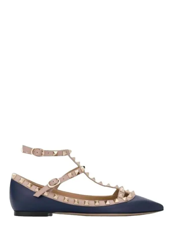 Valentino Garavani Rockstud Pointed Ballet Flats - Nude