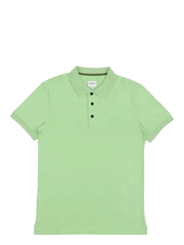 Emporio Armani Logo Embroidered Polo Shirt - Green