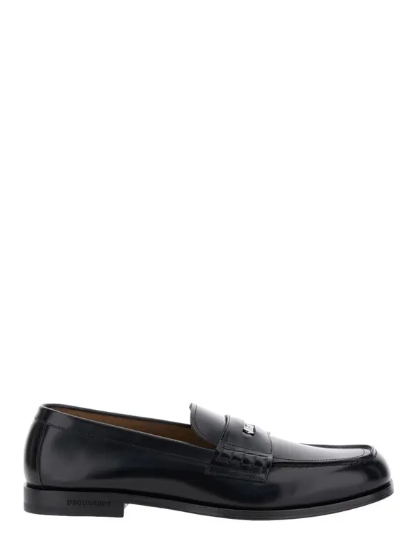 Dsquared2 Slip-on Loafers With Designer Logo - Black