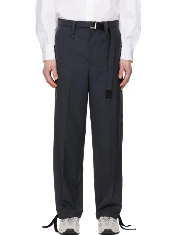 Sacai Wool Blend Casual Pants - Grey