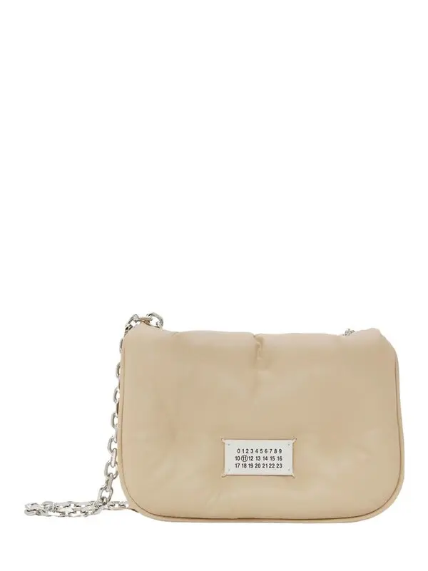 MAISON MARGIELA Glam Slam Quilted Messenger Bag - Almond-colored