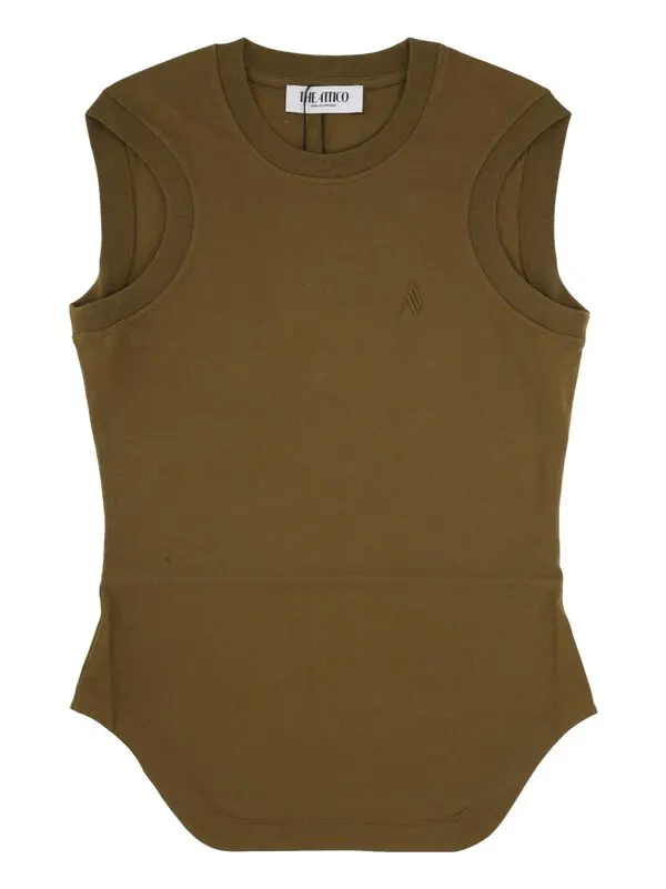 Attico Sleeveless Crewneck Tank Top - Brown