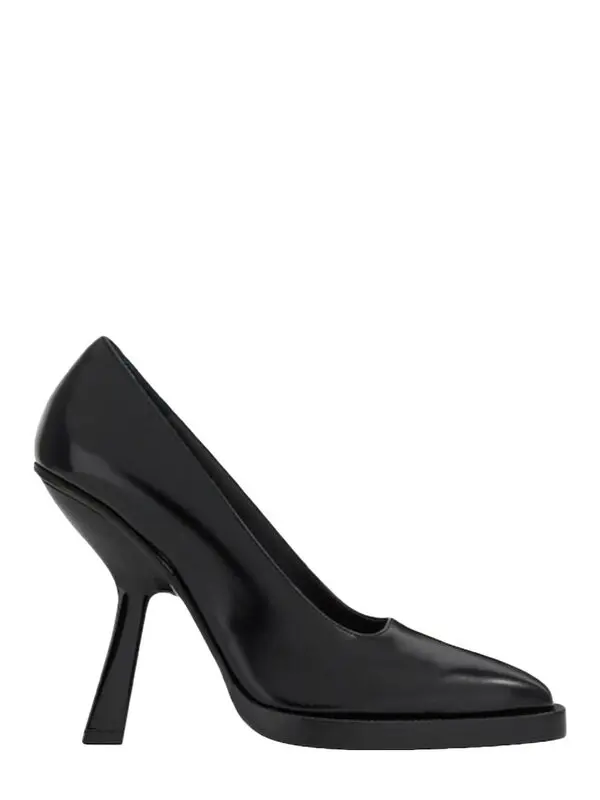 FERRAGAMO Logo Embossed High Heel Pumps - Black
